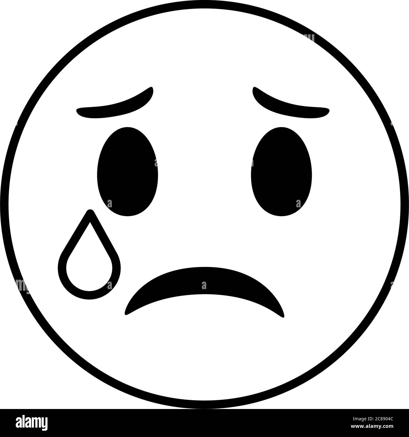 Emoticon crying Black and White Stock Photos & Images - Alamy