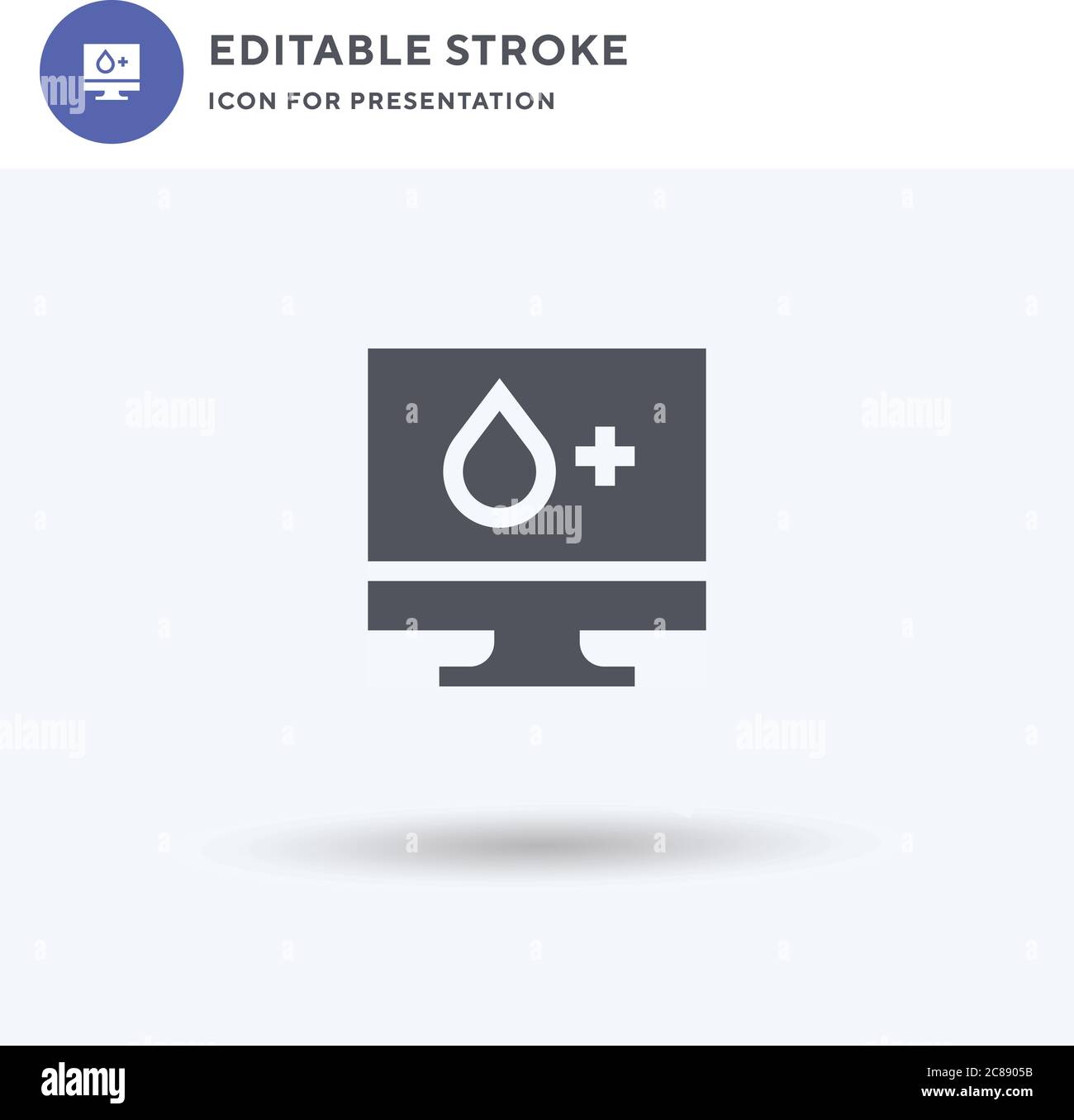 Blood icon vector, filled flat sign, solid pictogram isolated on white ...