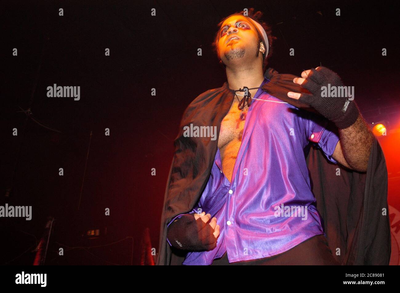 Group ‘Famous Dave’ performing in the 2004 uk air guitar championships ...