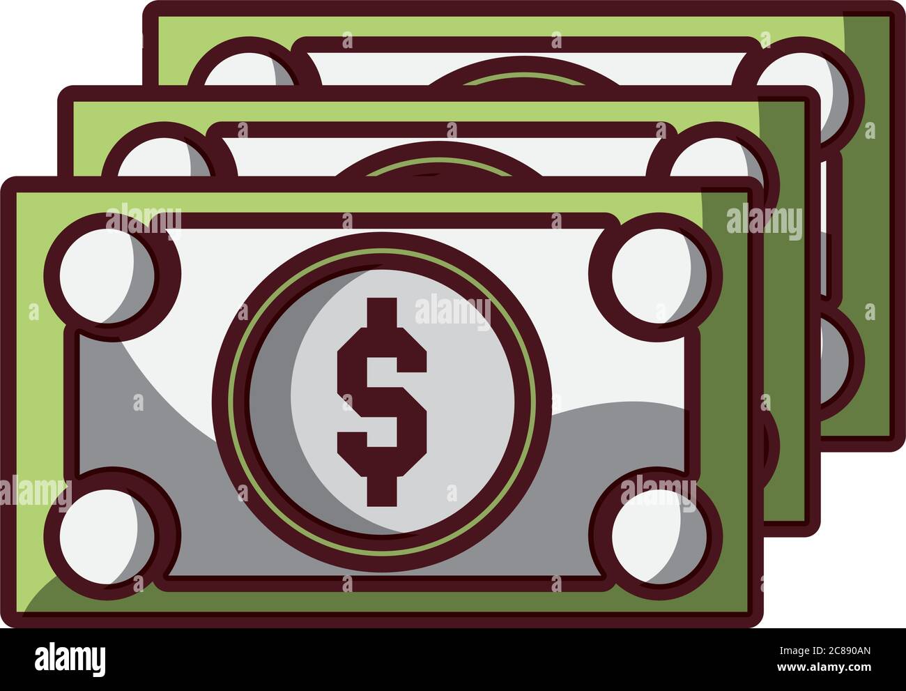 money banknote cash currency icon isolated design shadow vector ...