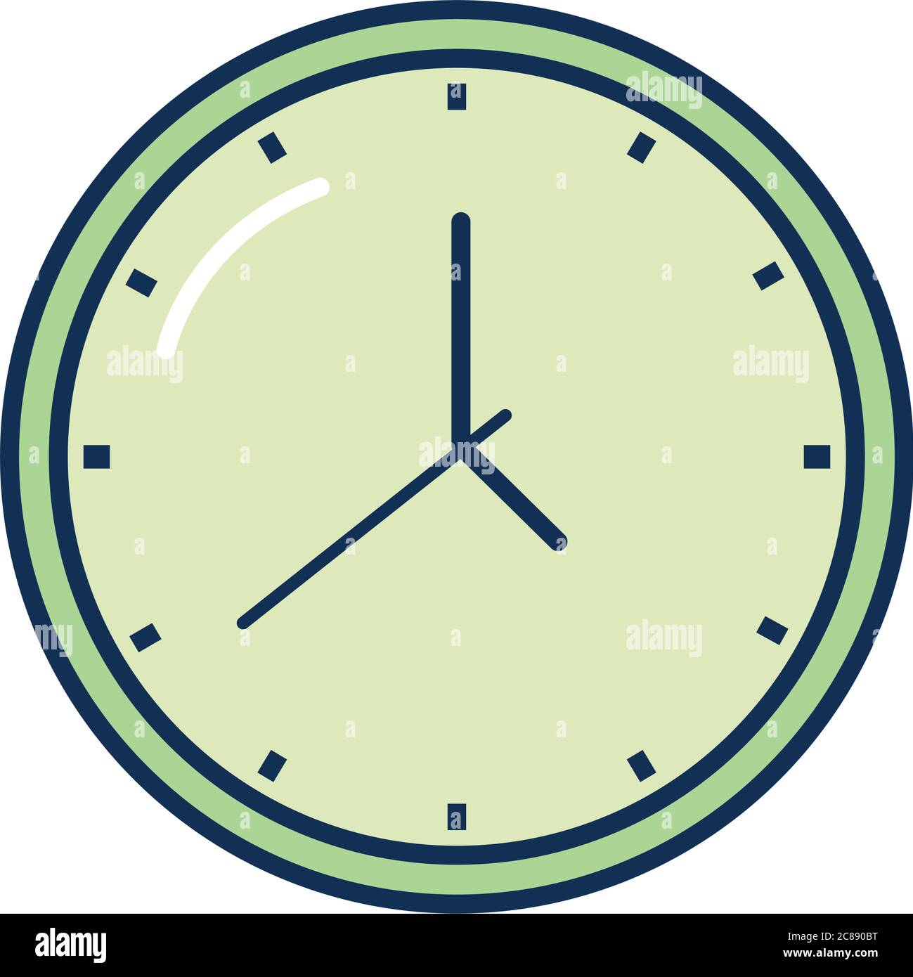 wall clock icon over white background, line fill style, vector ...