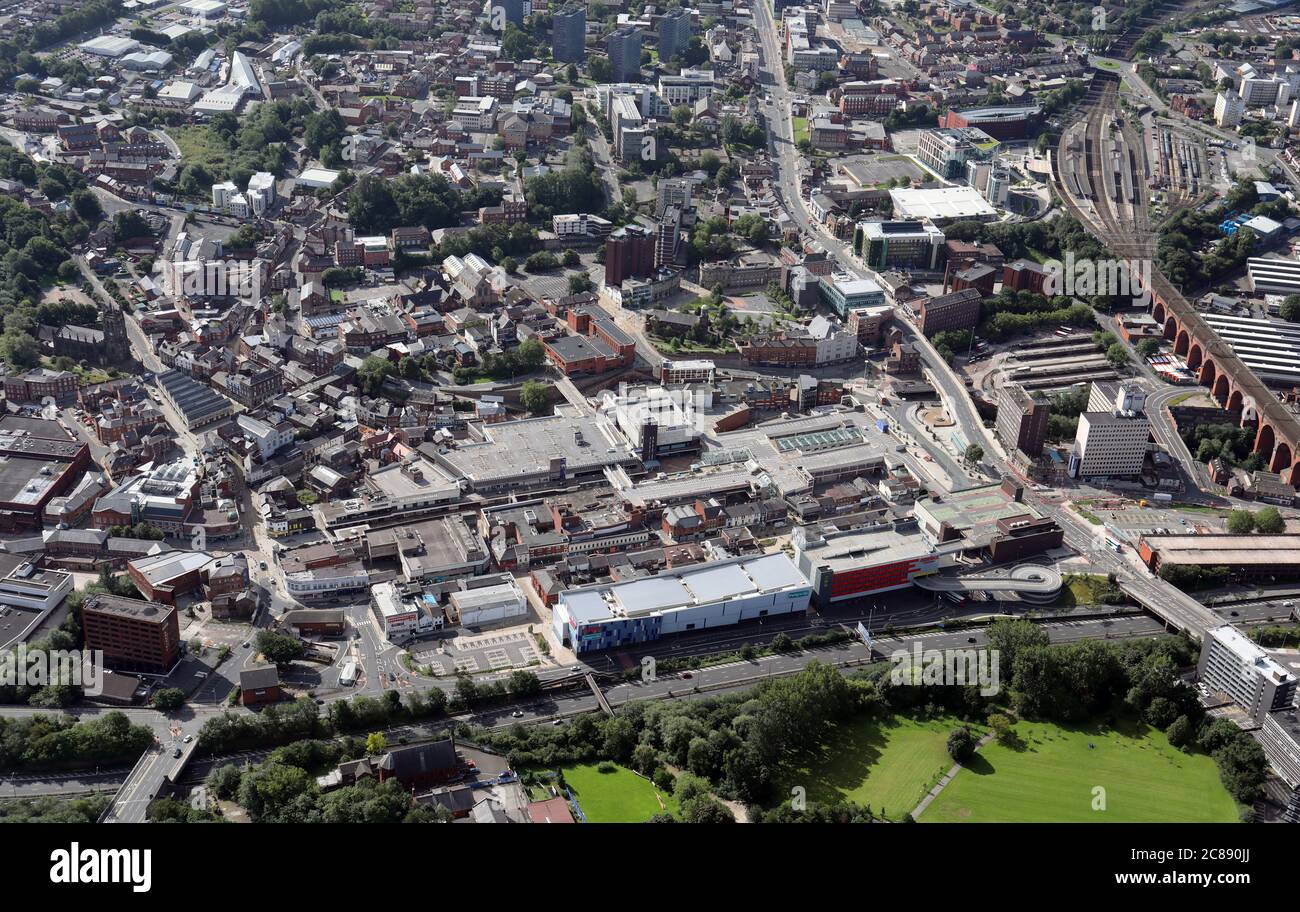 aerial view of Stockport town centre Stock Photo - Alamy