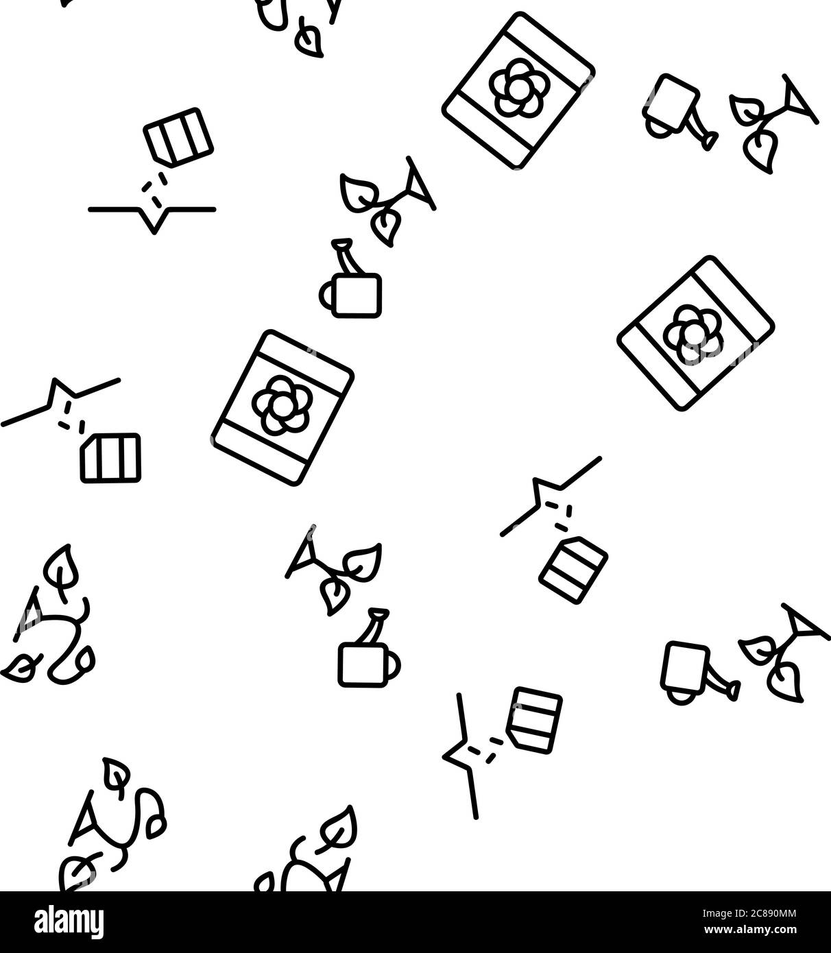 Growing Flowers Plants Vector Seamless Pattern Stock Vector Image & Art ...