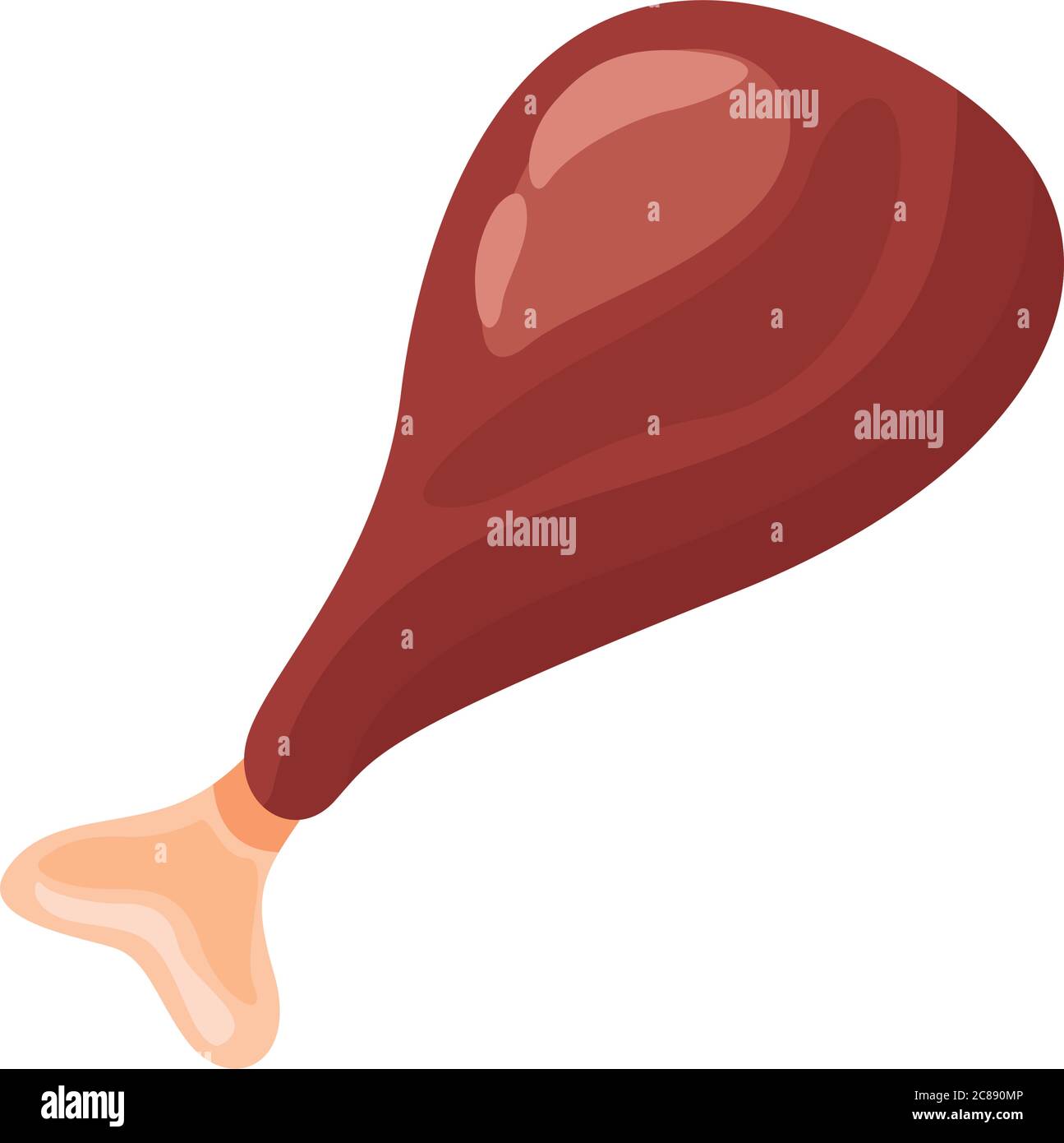 chicken leg meat detailed style icon vector illustration design Stock ...