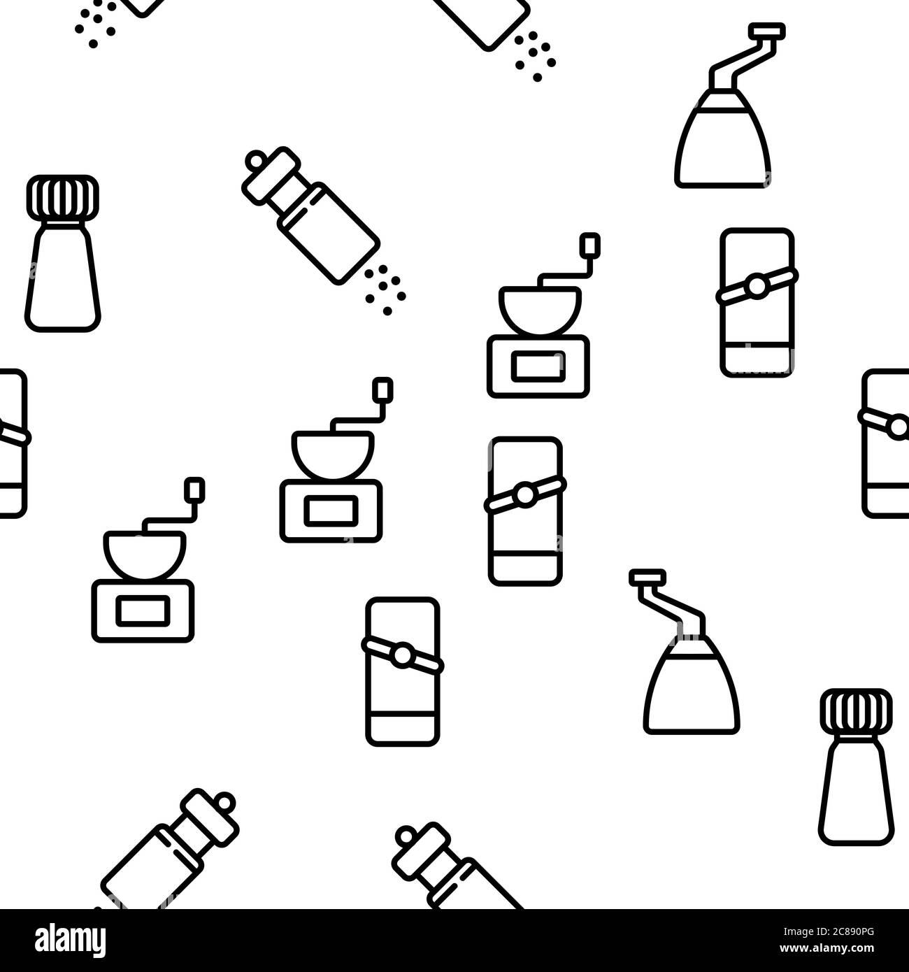 Grinder Pepper Salt Vector Seamless Pattern Stock Vector Image & Art ...