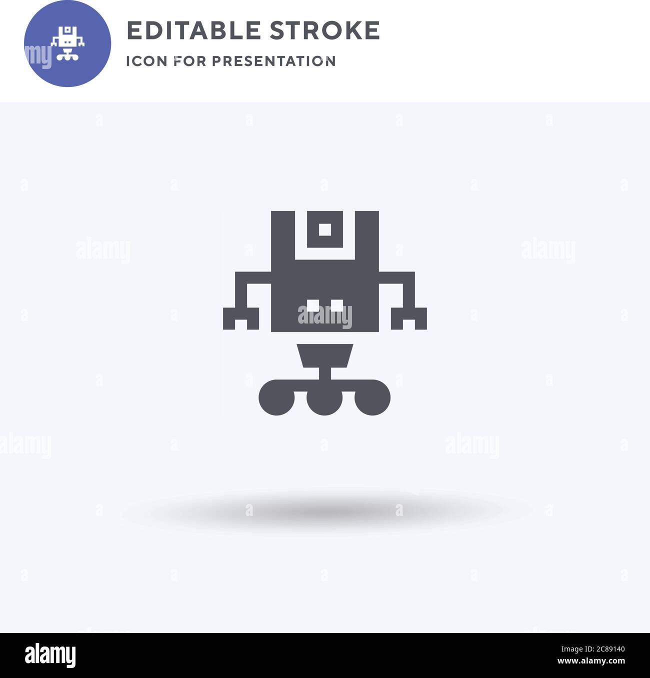 Robot icon vector, filled flat sign, solid pictogram isolated on white ...