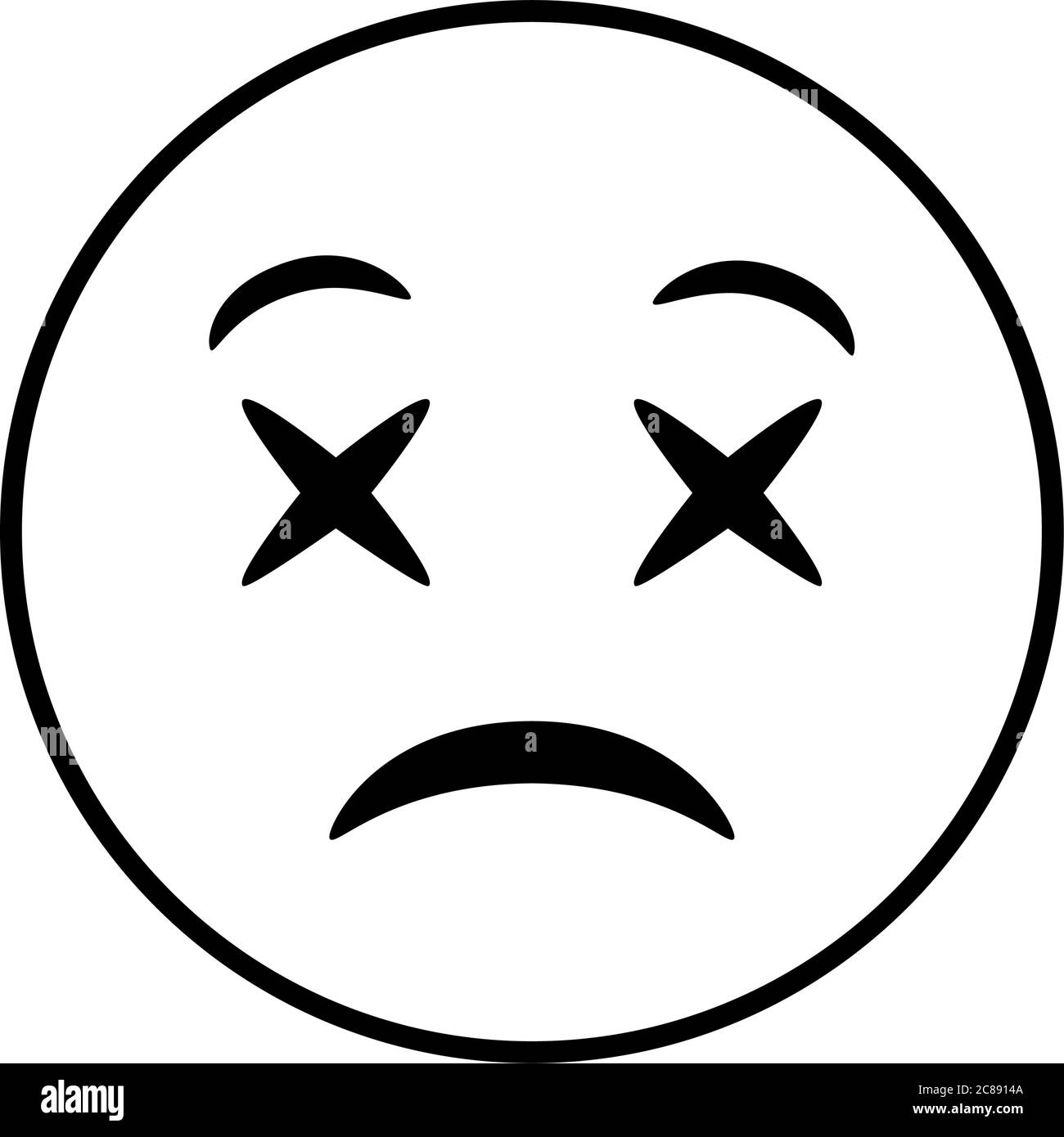 sad emoji face classic line style icon vector illustration design Stock ...