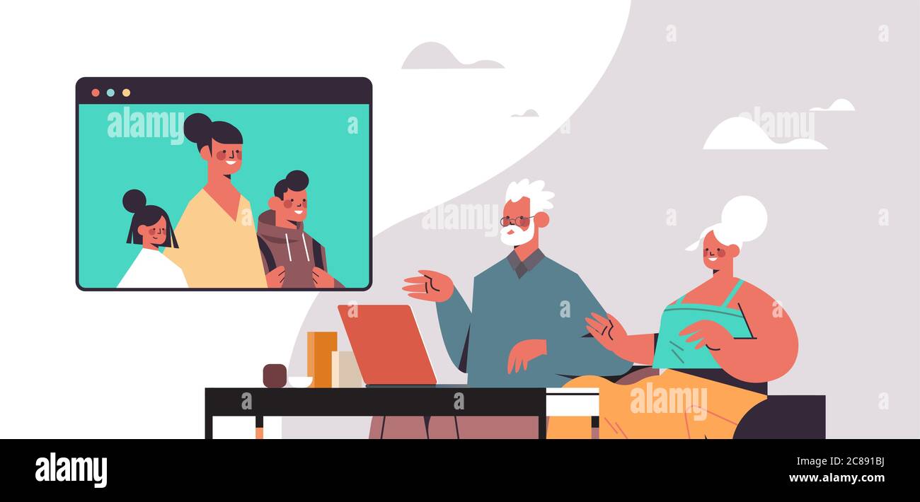 Mother grandmother talking cartoon illustration hi-res stock ...