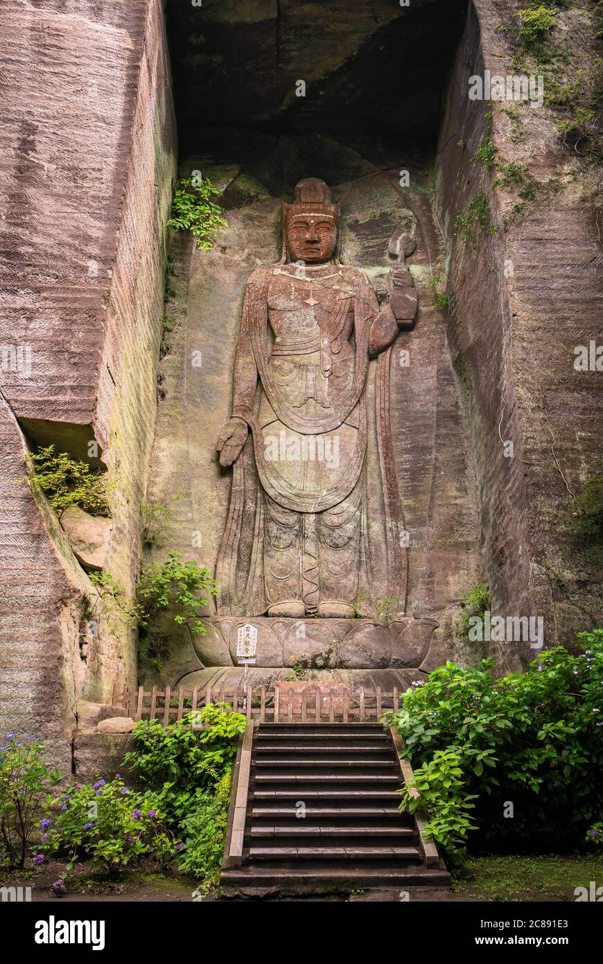 chiba, japan - july 18 2020: Giant relief image of Japanese hyaku-shaku ...