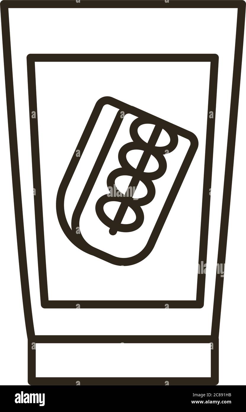 teeth box in glass line style icon design, dental care health medical ...