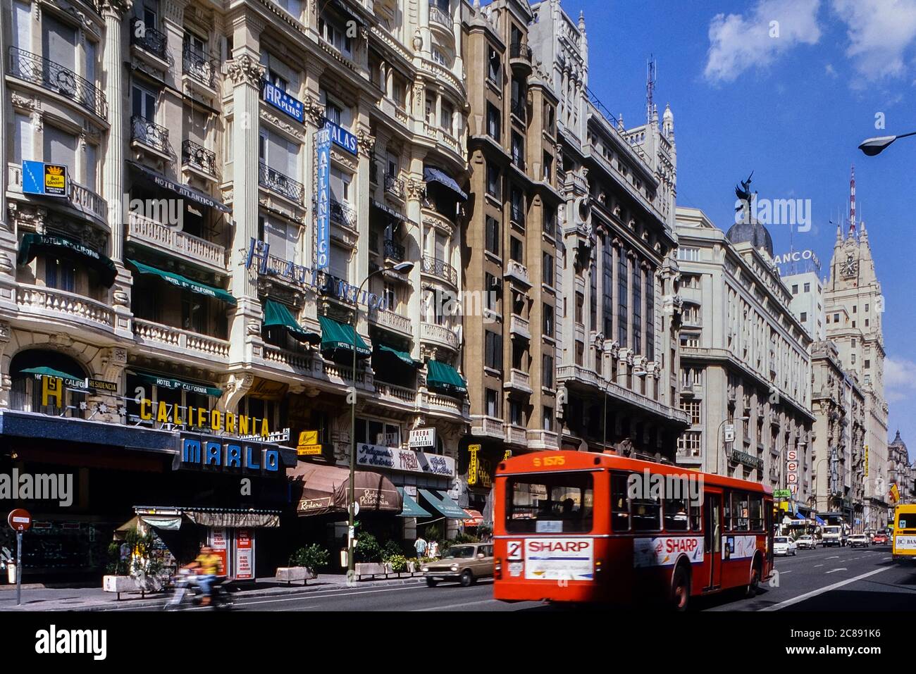 Gran Via, Madrid, Spain. Circa 1990 Stock Photo - Alamy