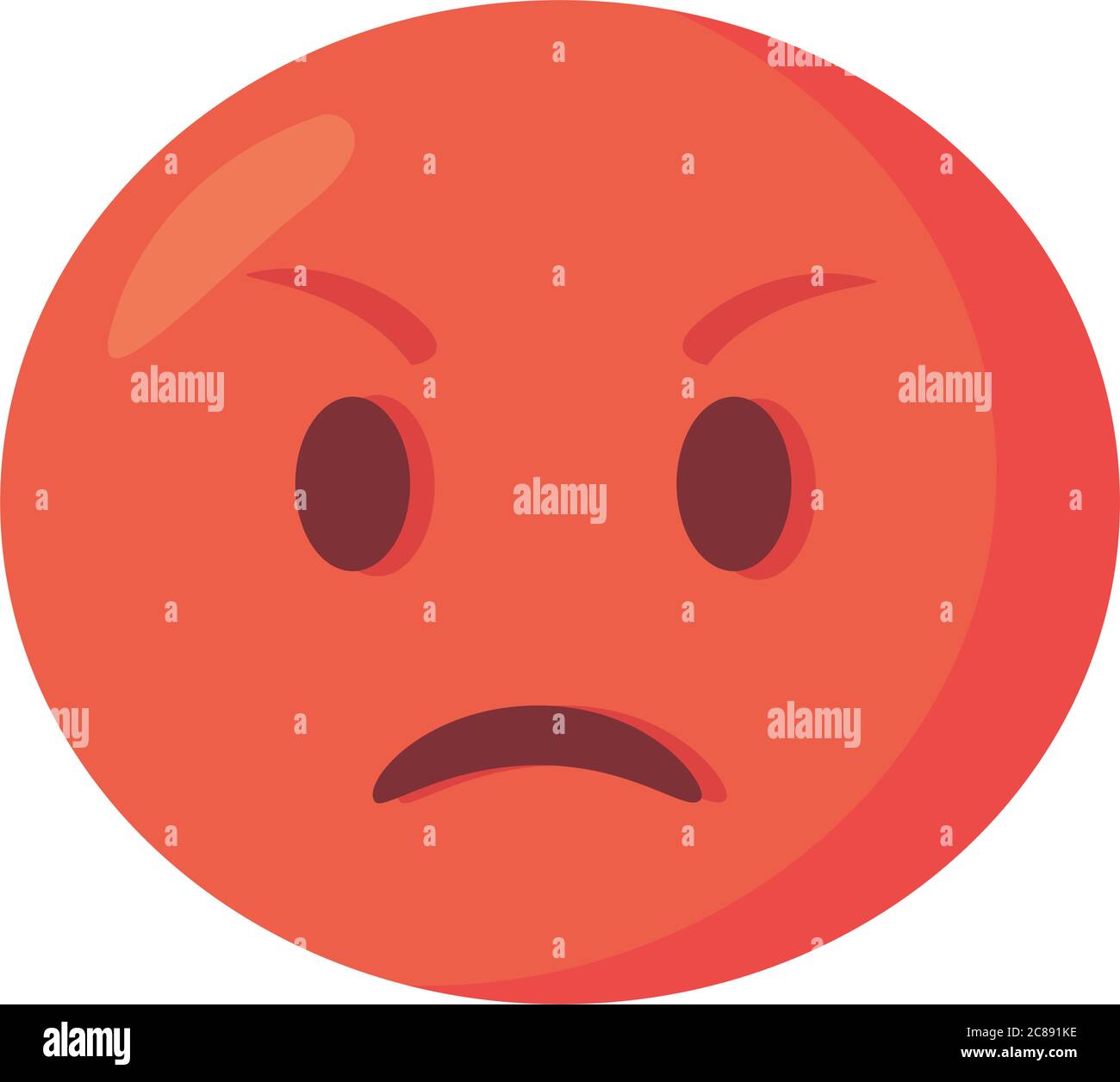 angry emoji with red face flat style icon vector illustration design ...