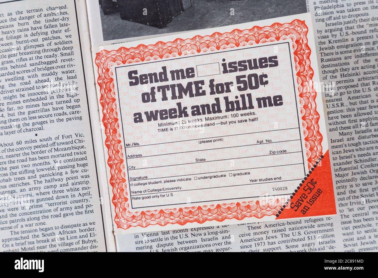 1970's Time Magazine Advertising, USA Stock Photo - Alamy