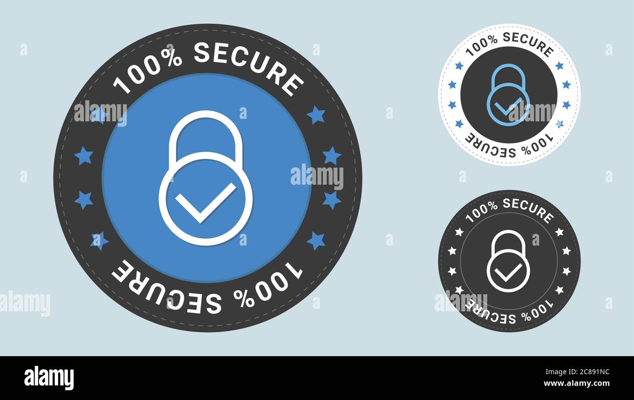 100% Secure stamp vector illustration. Vector certificate icon. Vector ...