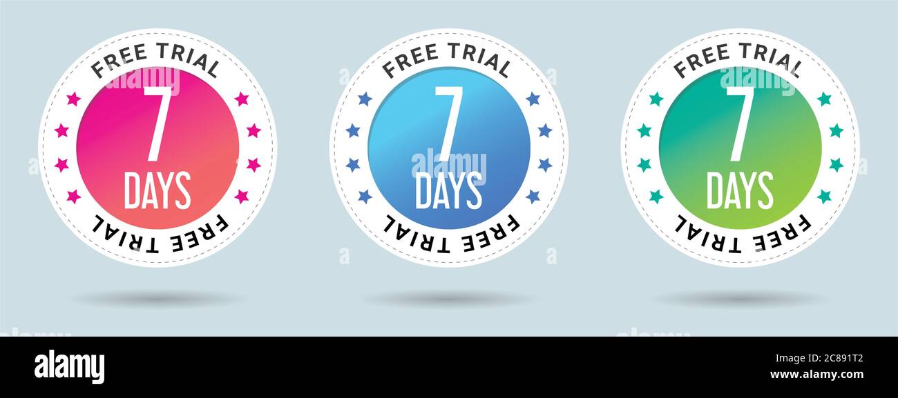 7 Days Free Trial stamp vector illustration. Vector certificate icon ...