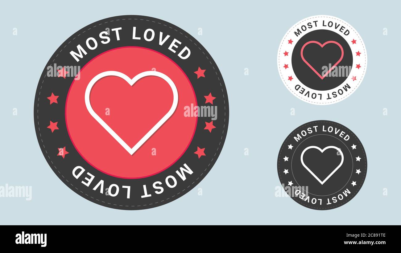 Most Loved stamp vector illustration. Vector certificate icon. Vector ...