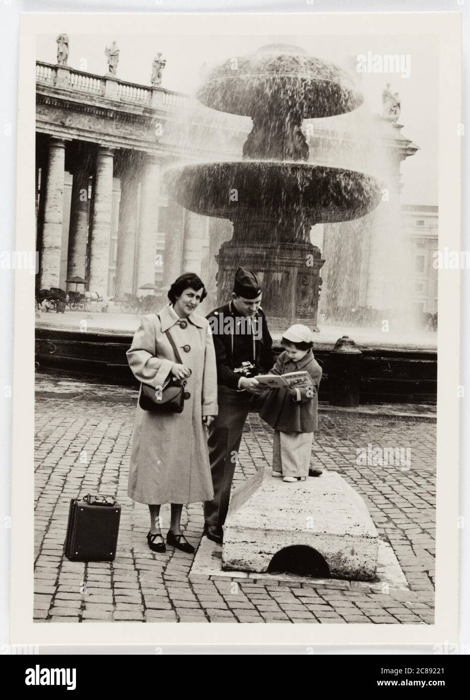 American tourist family at the Vatican, Rome, October 1951 Stock Photo ...