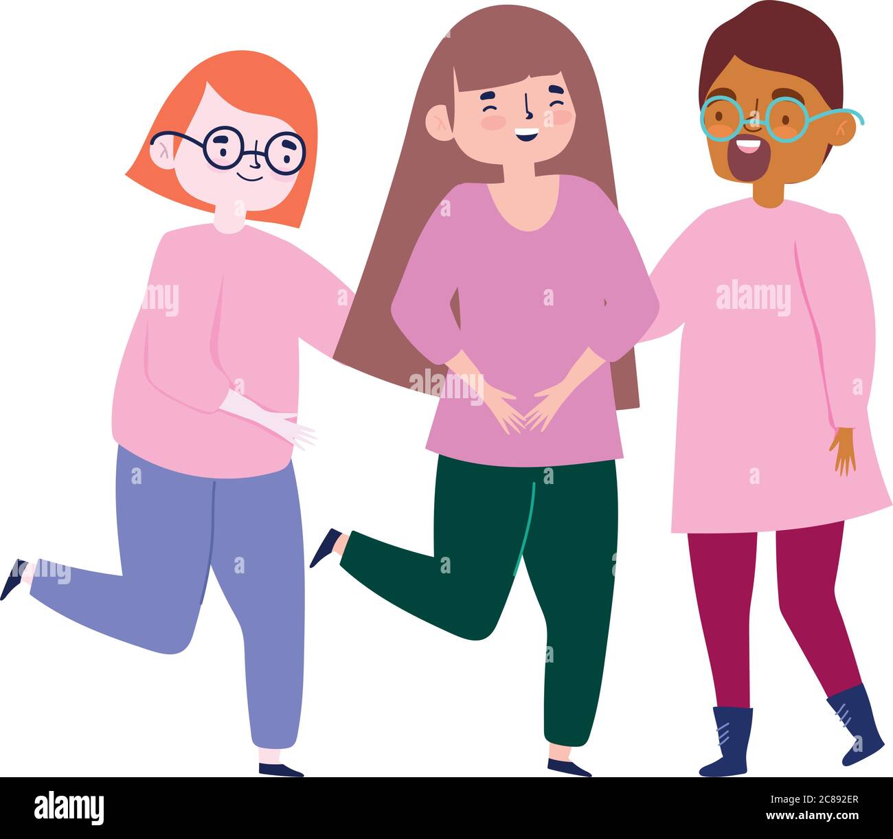 meeting friends, people group celebrating party event cartoon vector ...