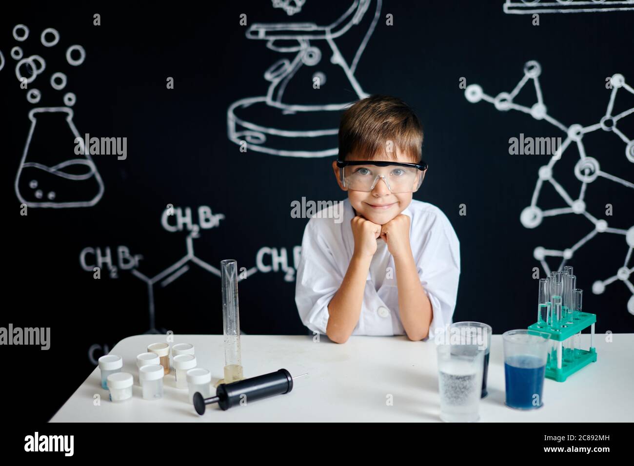 Boy Science Experiment Goggles High Resolution Stock Photography and ...