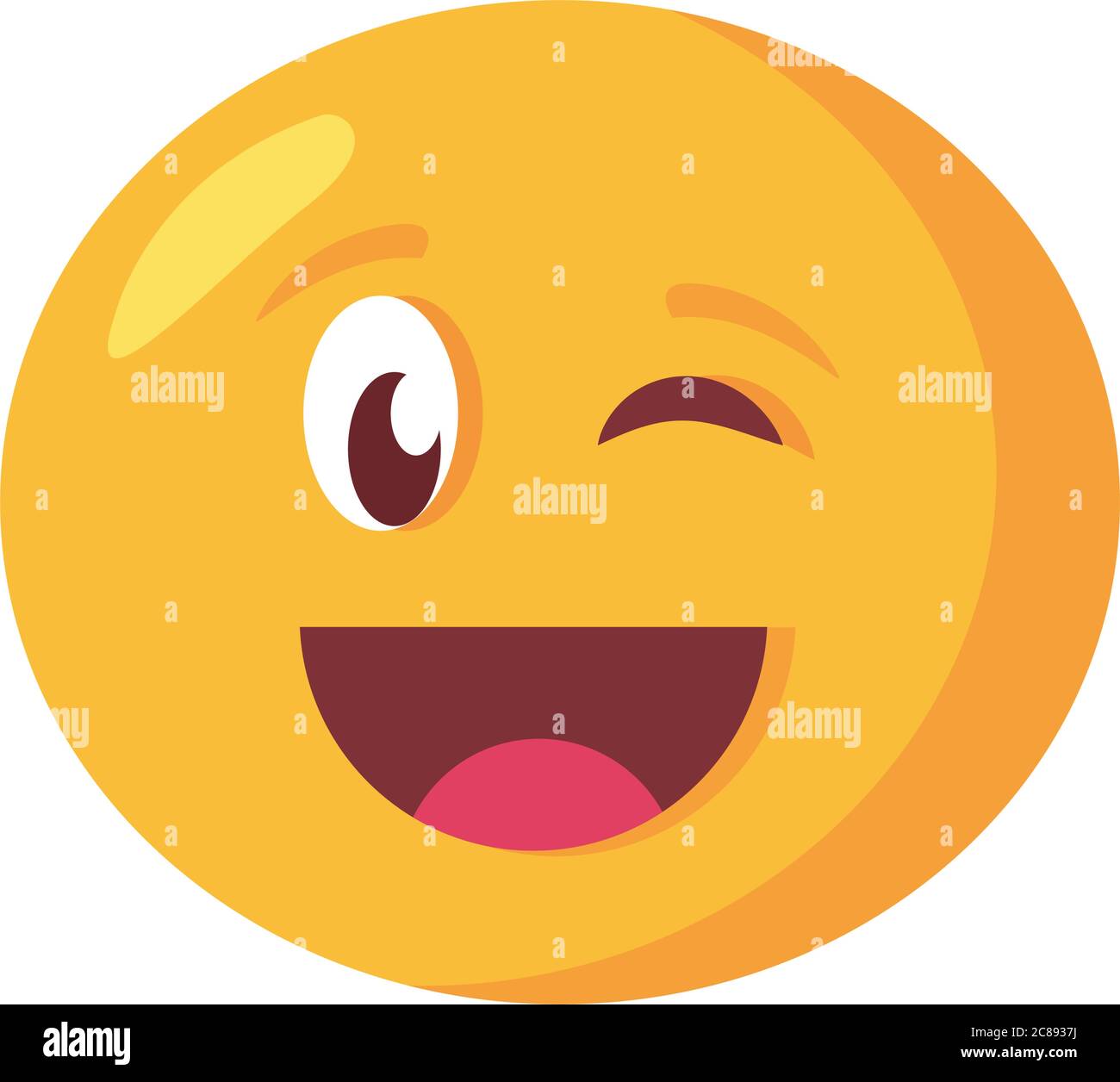 happy emoji face classic flat style icon vector illustration design ...