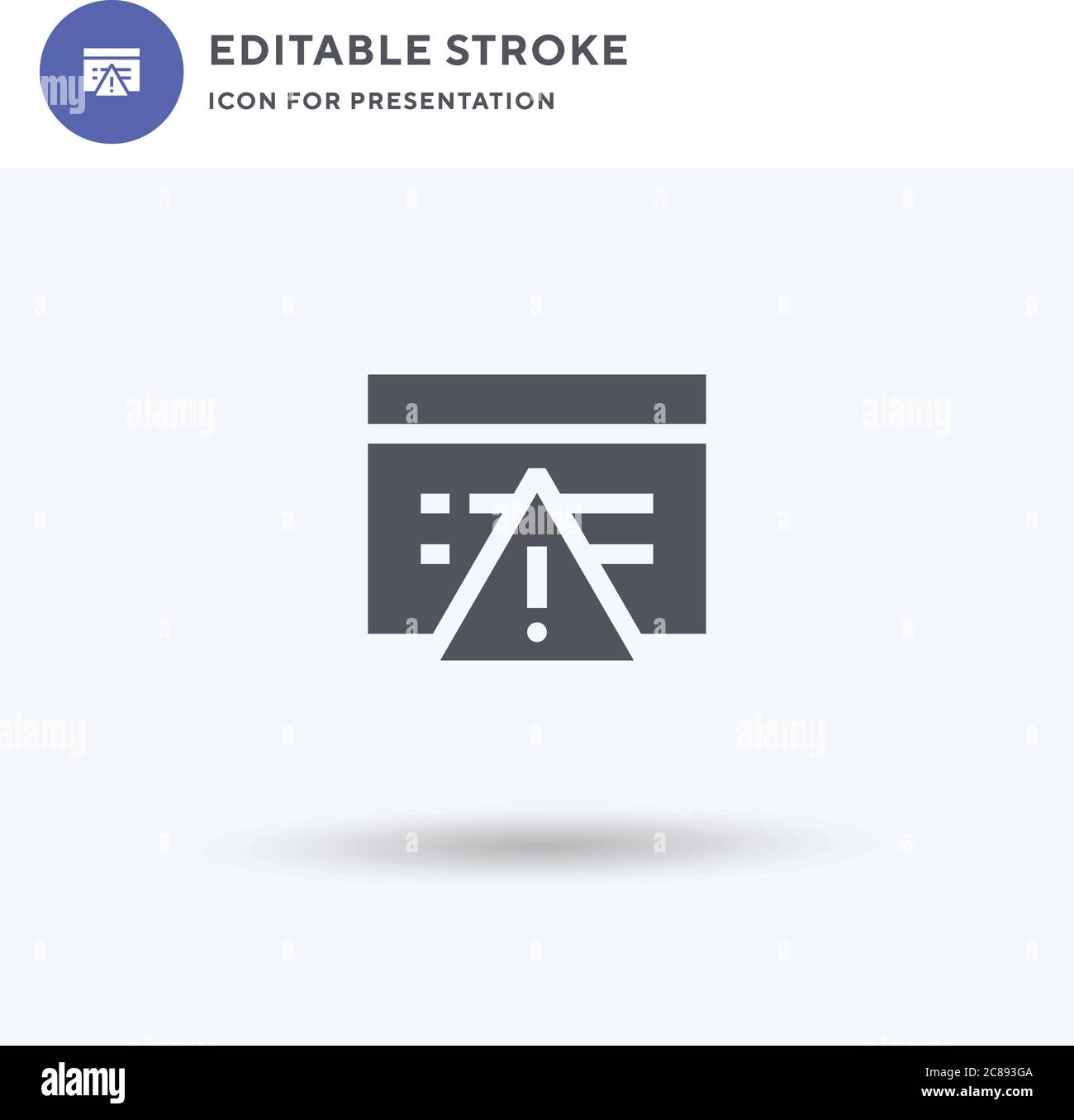 Alert icon vector, filled flat sign, solid pictogram isolated on white ...