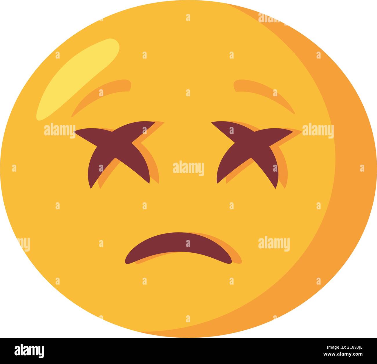 sad emoji face classic flat style icon vector illustration design Stock ...