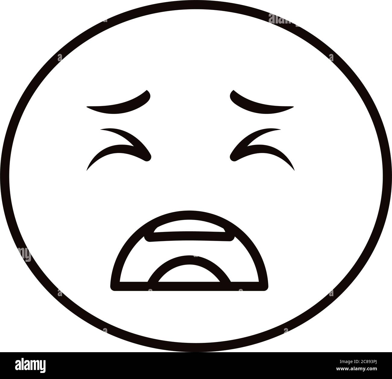 crying emoji face classic line style icon vector illustration design ...