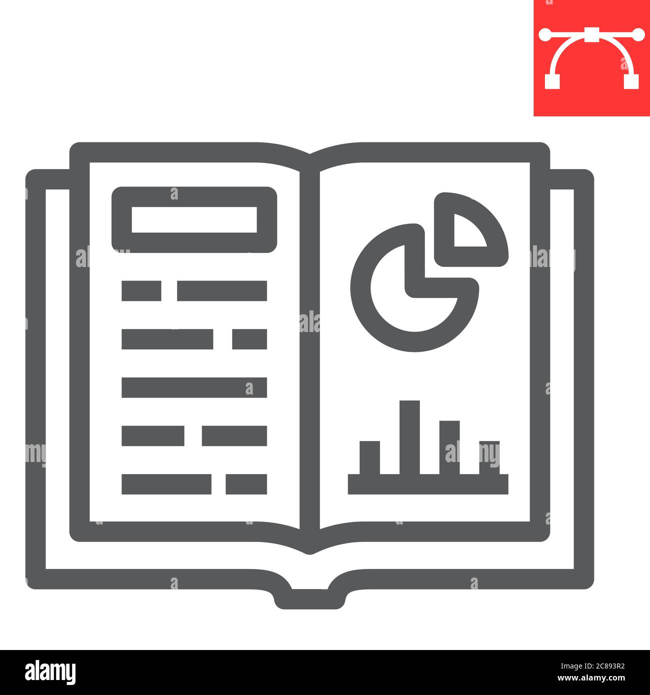 Homework line icon, school and education, notebook sign vector graphics ...