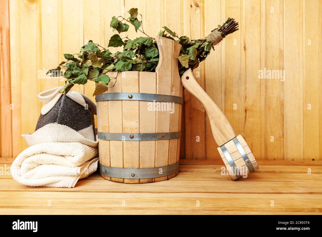 Interior details Finnish sauna steam room with traditional sauna ...