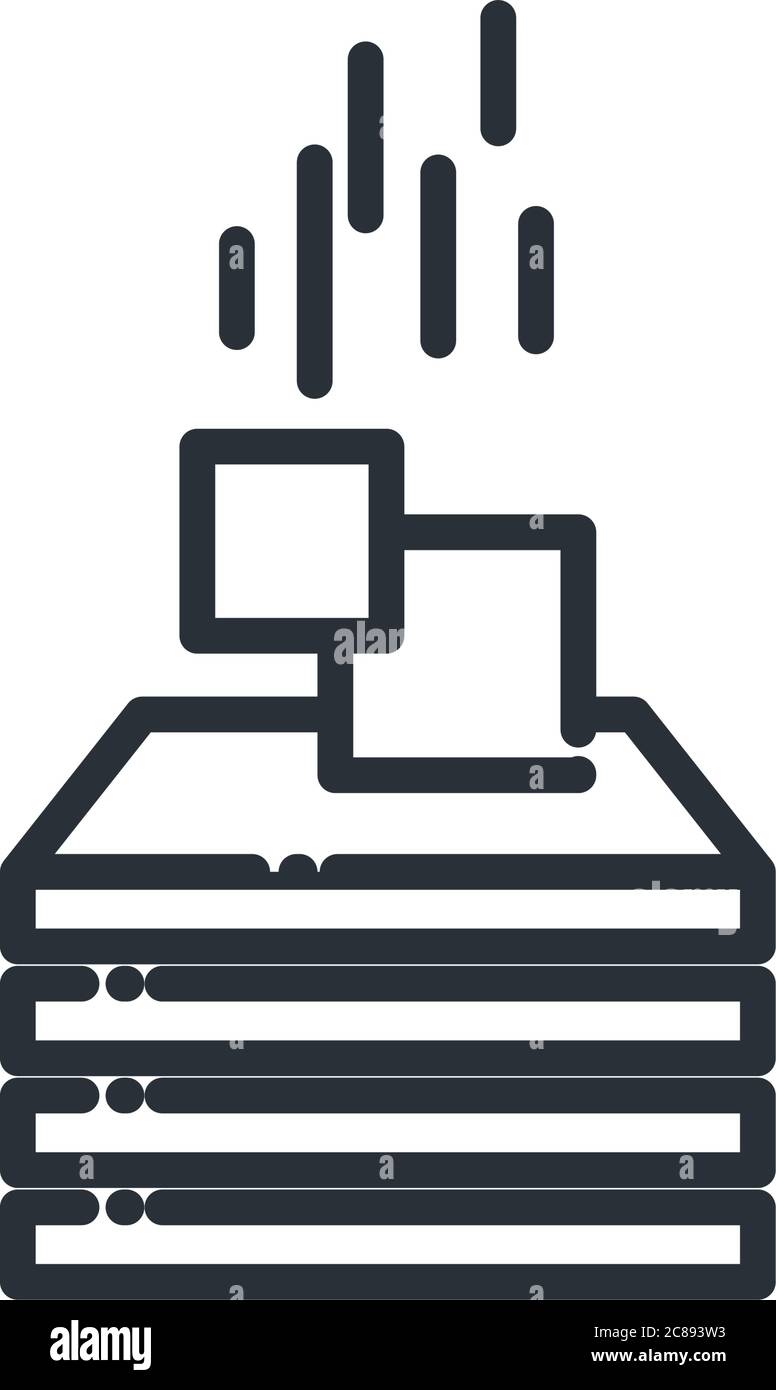 Web hosting line style icon design, Big data center base security system and hardware Vector ...