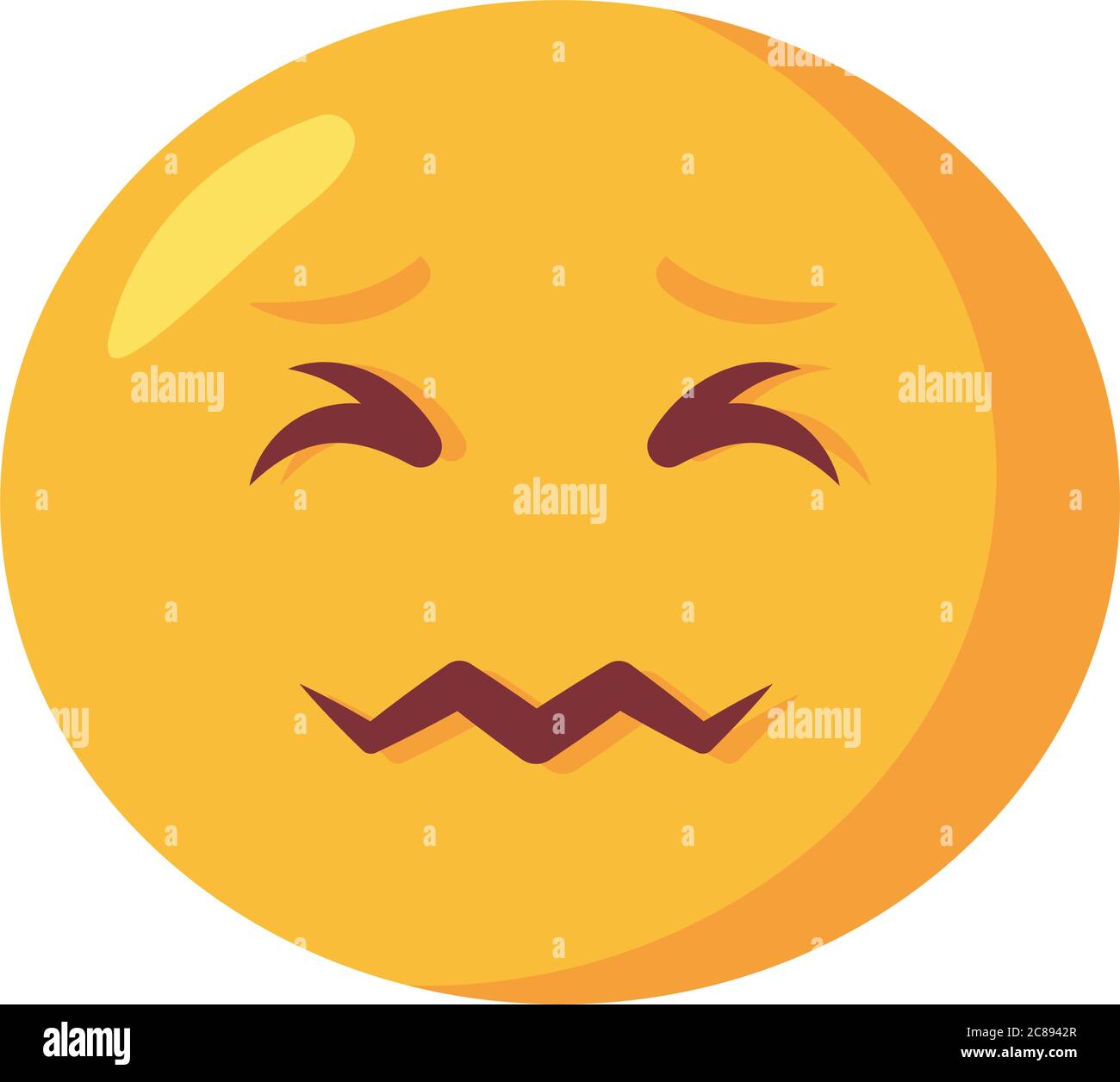 angry emoji face flat style icon vector illustration design Stock ...