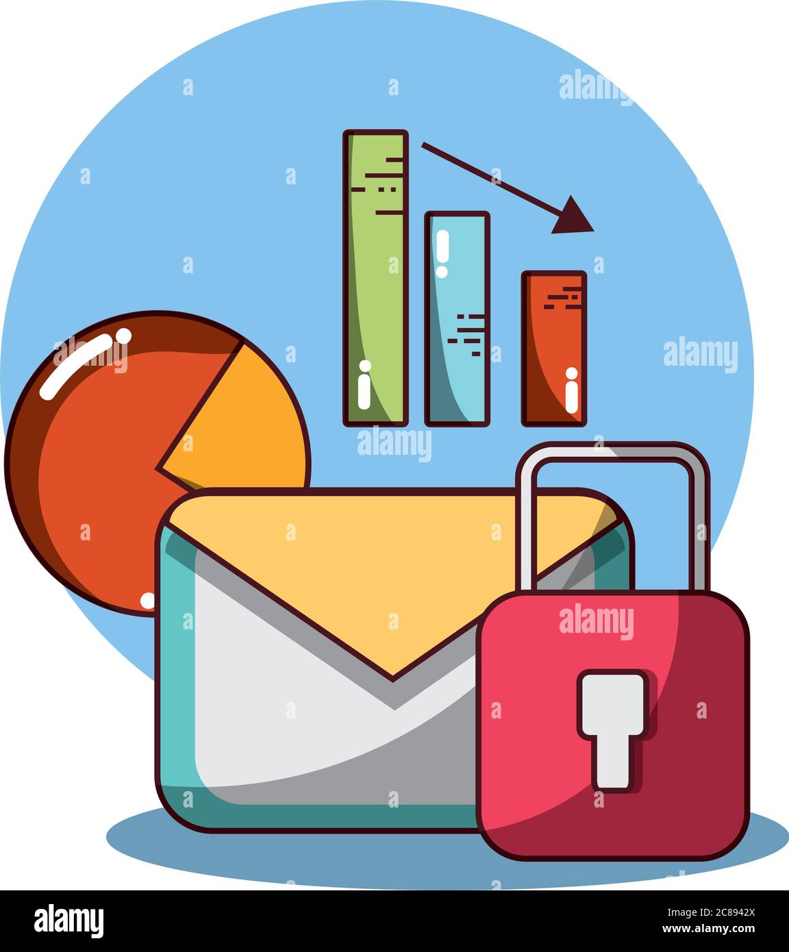 money business financial security chart report statistics vector ...