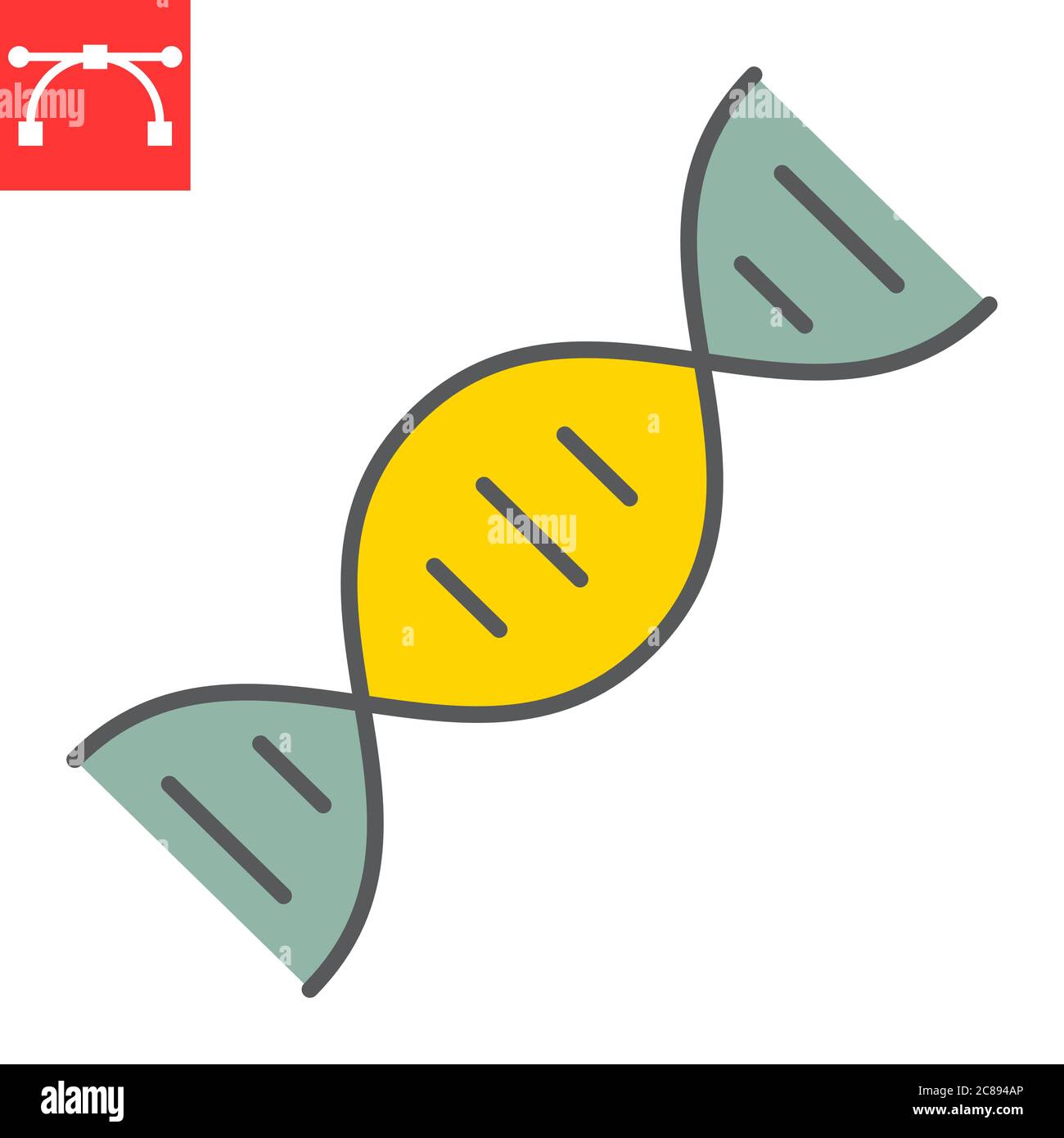 DNA line icon, school and education, biology sign vector graphics ...