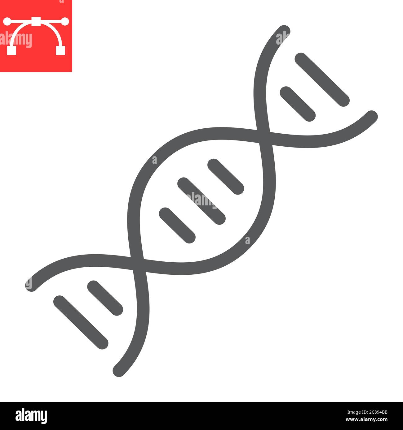 DNA line icon, school and education, biology sign vector graphics ...