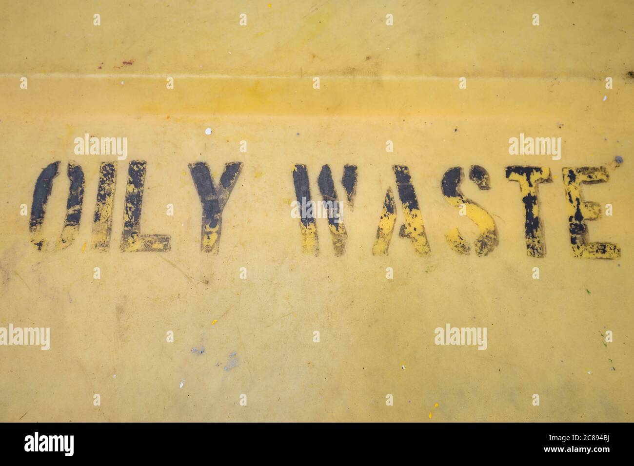 Oily Waste sign Stock Photo - Alamy