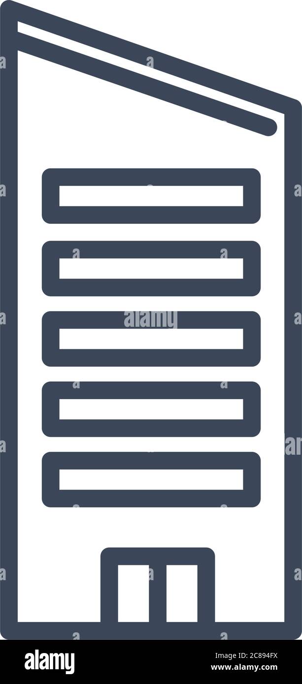 Building with windows line style icon design, City architecture urban ...