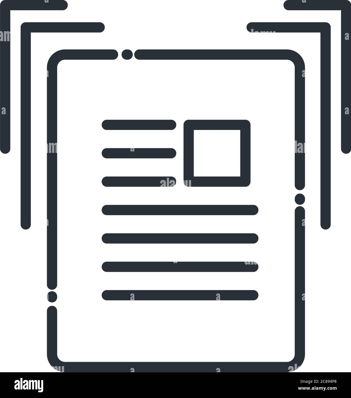 Document line style icon design, Data archive and information theme Vector illustration Stock ...