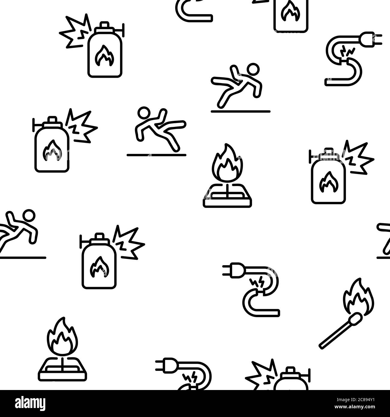Household Dangers Vector Seamless Pattern Stock Vector Image & Art - Alamy