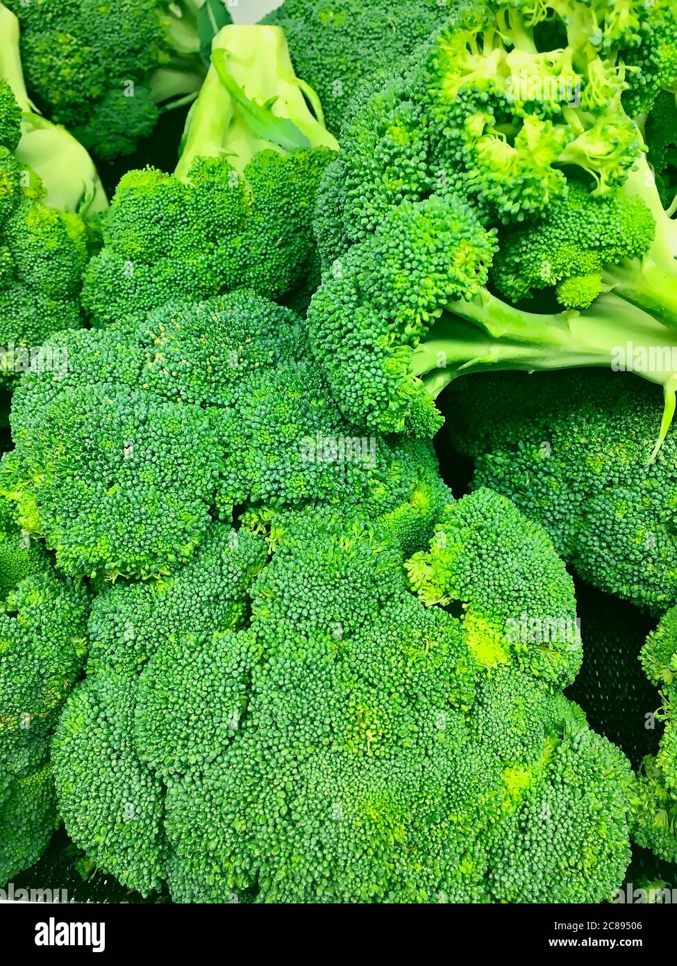 Top view of a group of green broccoli Stock Photo - Alamy