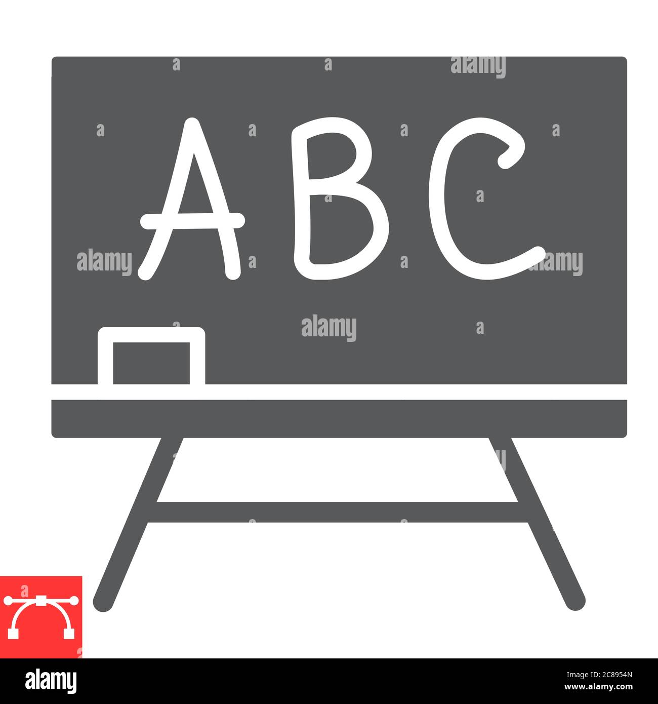 Blackboard glyph icon, school and education, classroom sign vector ...