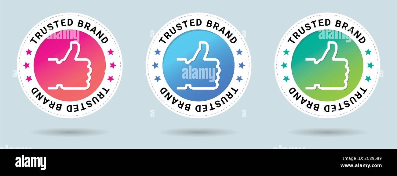 Trusted Brand stamp vector illustration. Vector certificate icon. Set ...