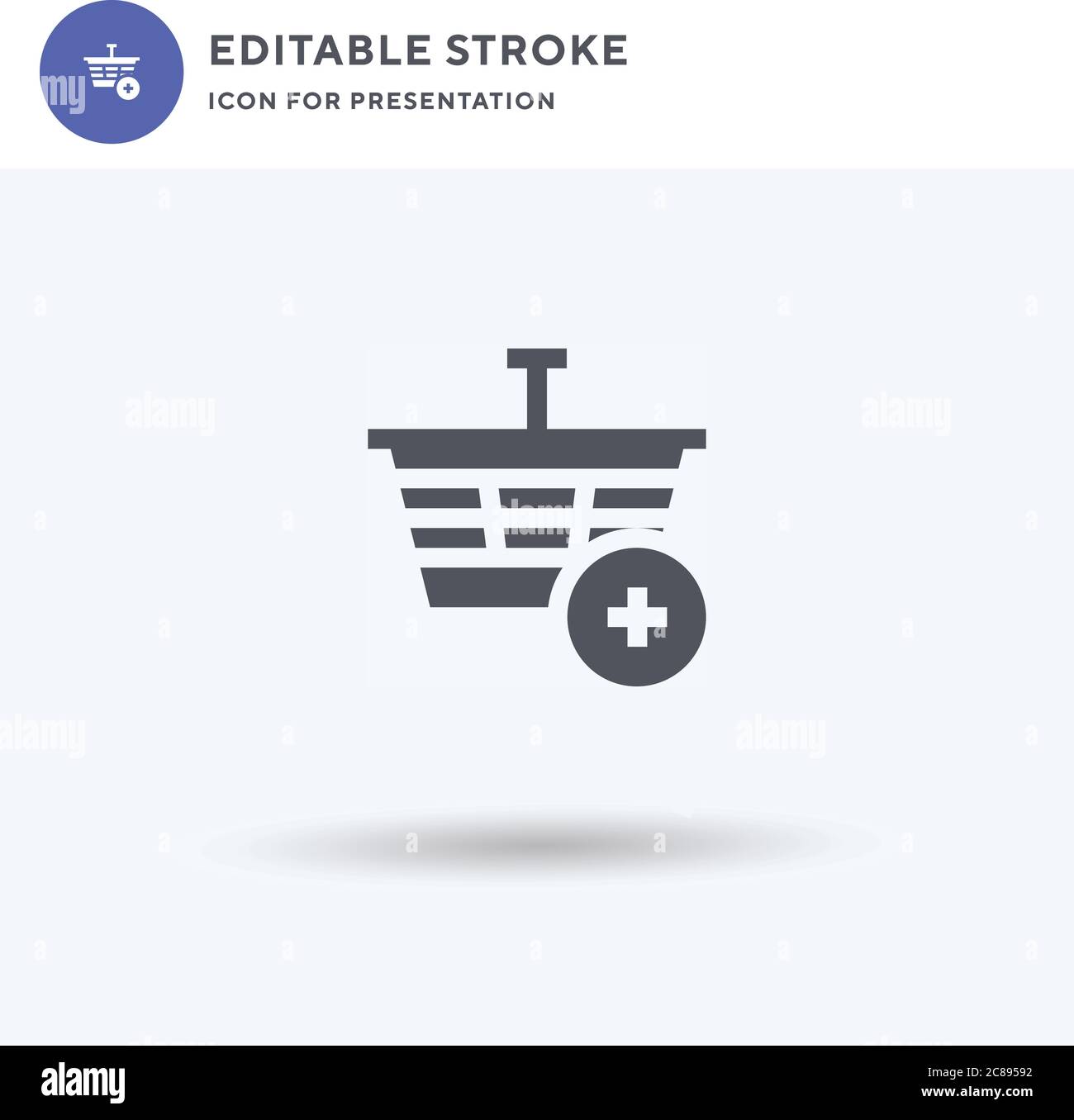 Add Button icon vector, filled flat sign, solid pictogram isolated on ...