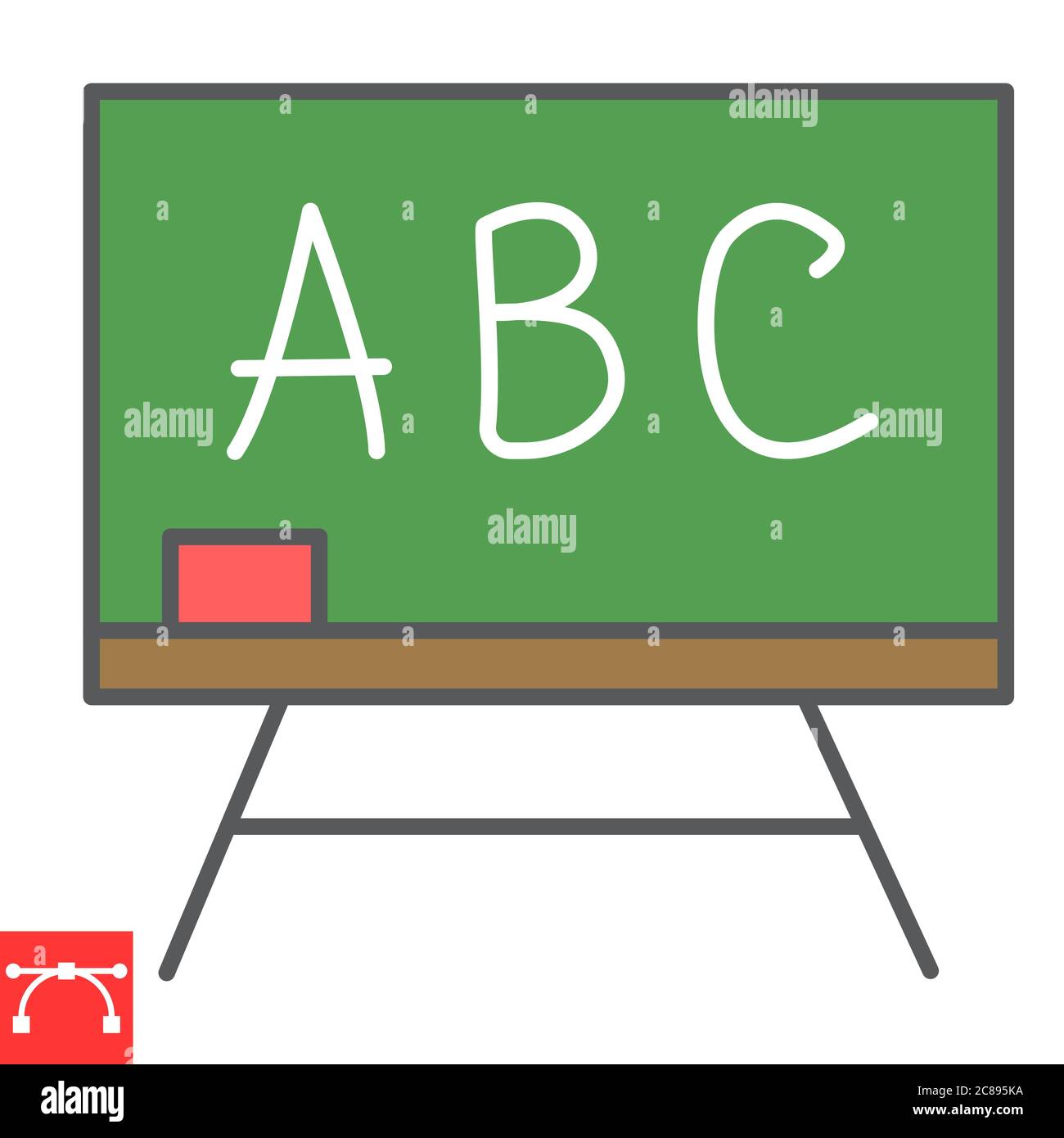 Blackboard color line icon, school and education, classroom sign vector ...