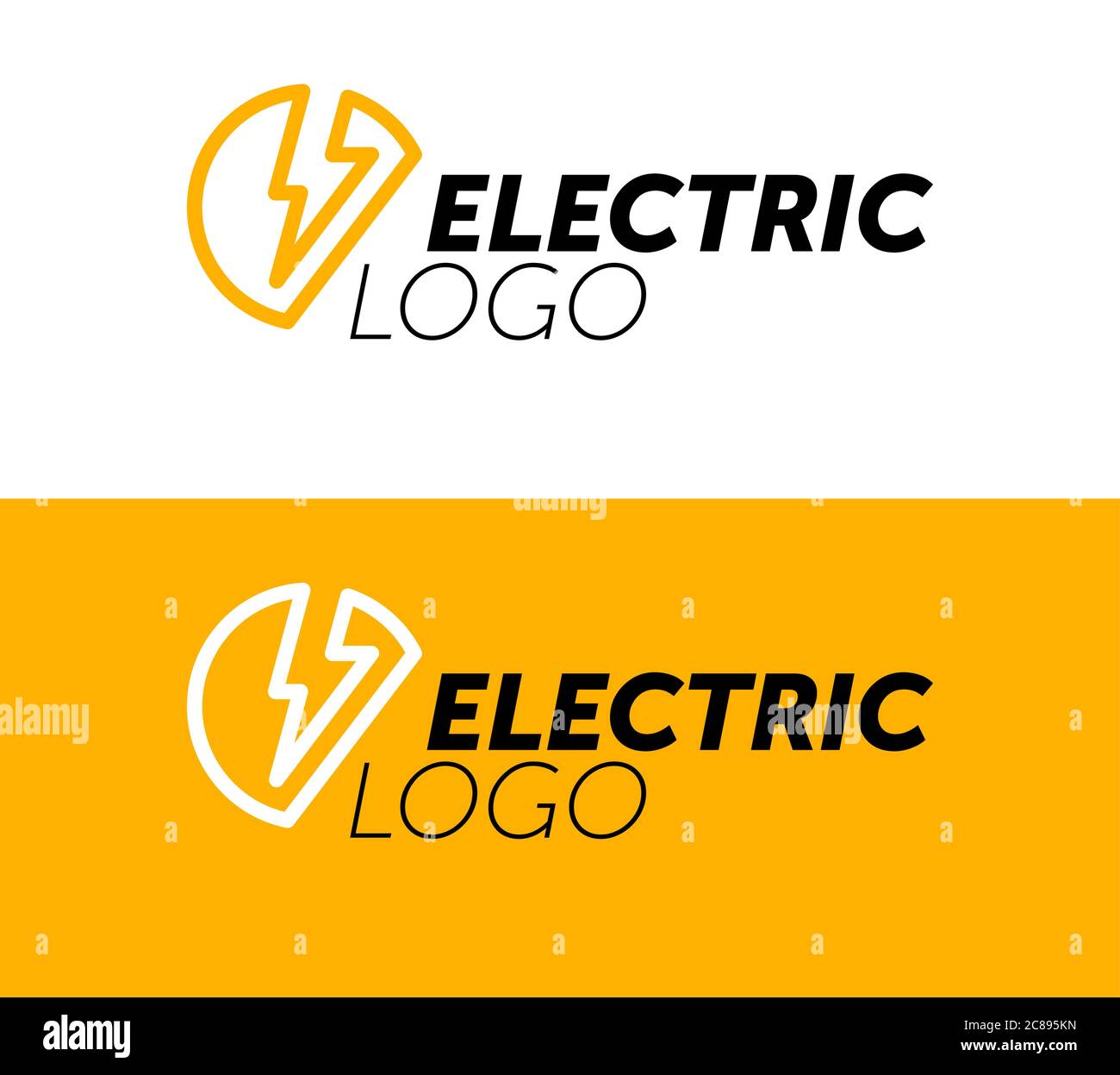 Lighting yellow bolt Flash Logo design vector element. Fast Quick Power ...