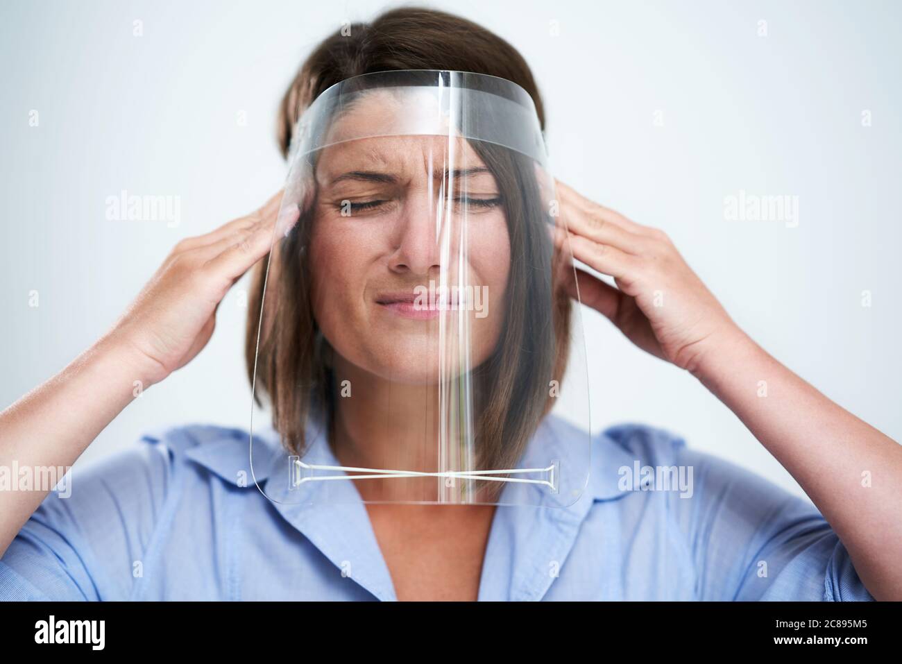 Over tired woman mask hi-res stock photography and images - Alamy