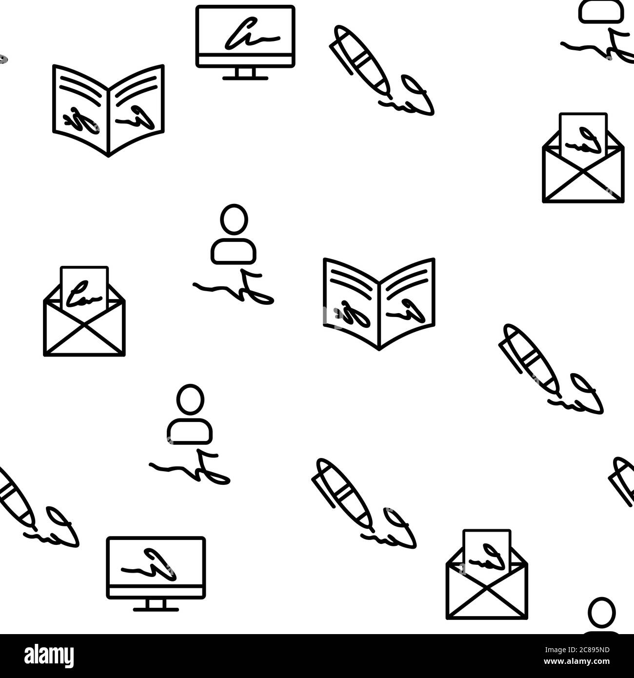 Signature Signing Vector Seamless Pattern Stock Vector Image & Art - Alamy