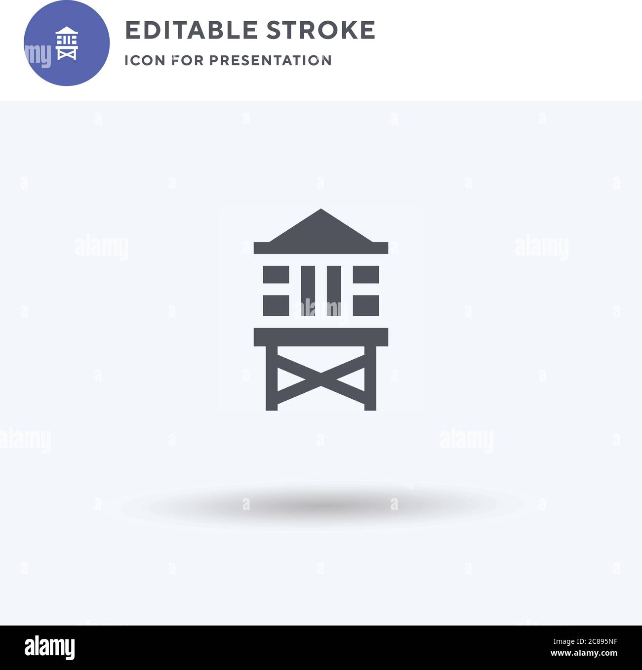 Water Tower icon vector, filled flat sign, solid pictogram isolated on ...