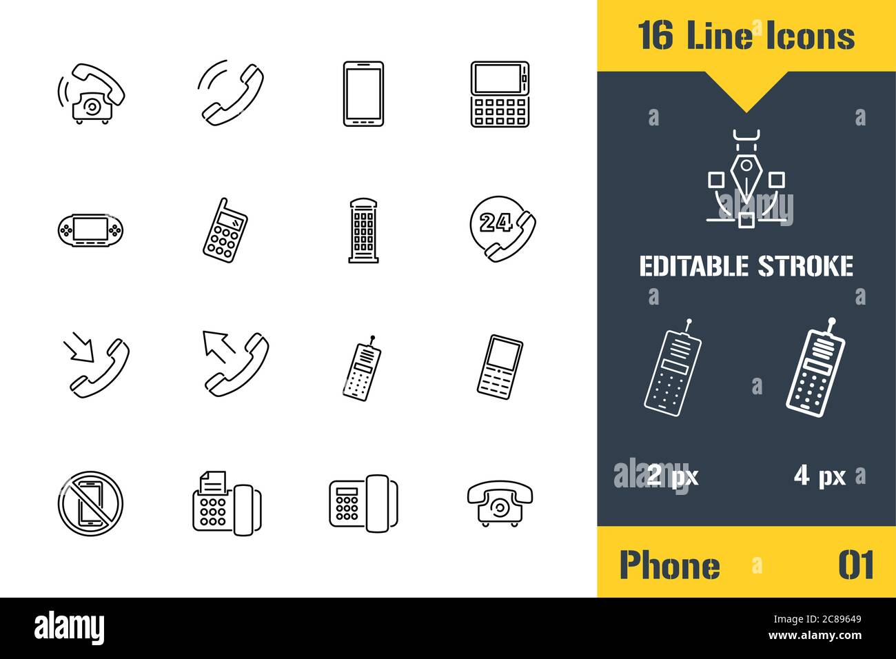 Phone, Telephone, Smartphone. Thin line icon - Outline flat vector ...