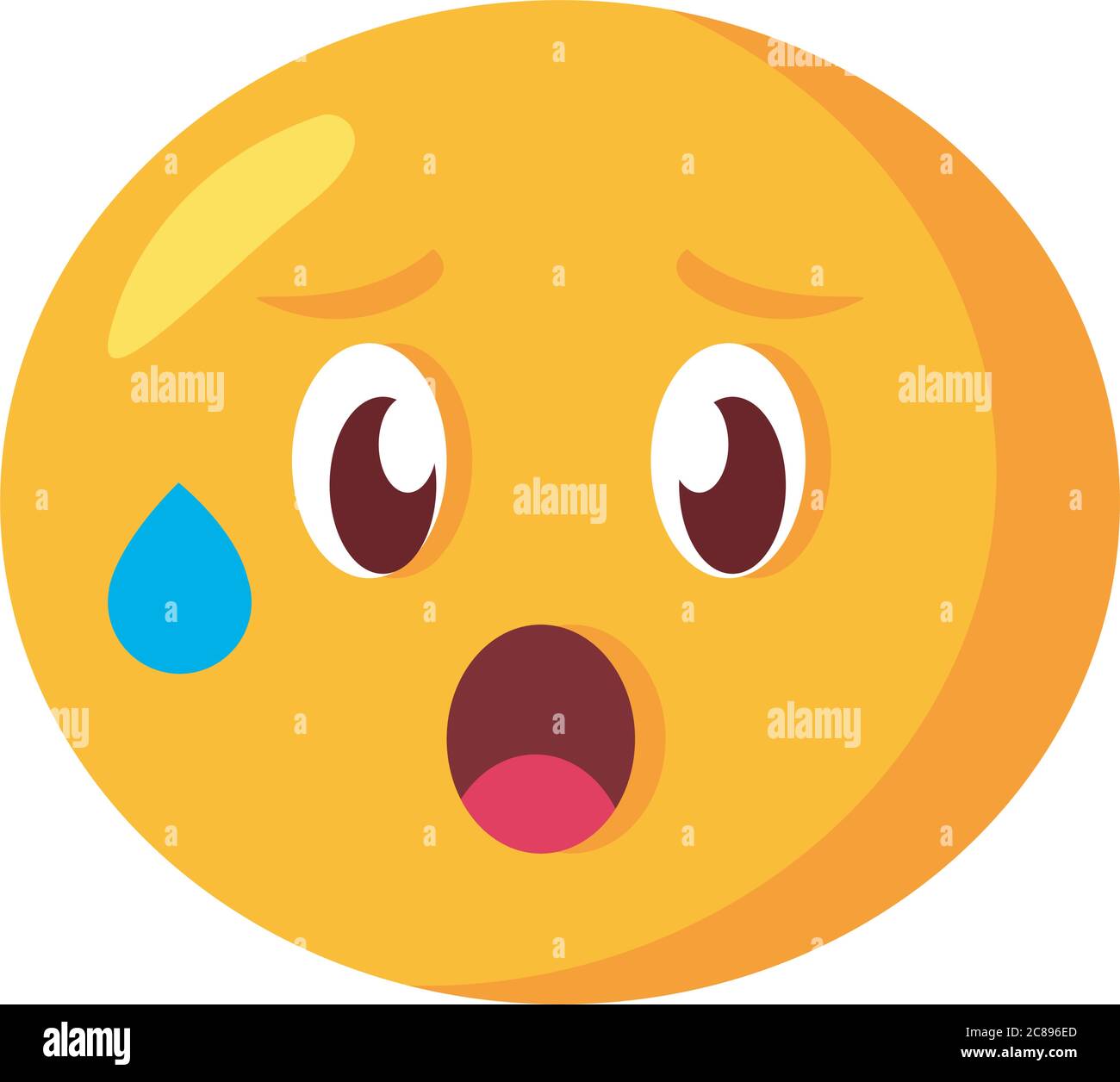terrified emoji face classic flat style icon vector illustration design ...