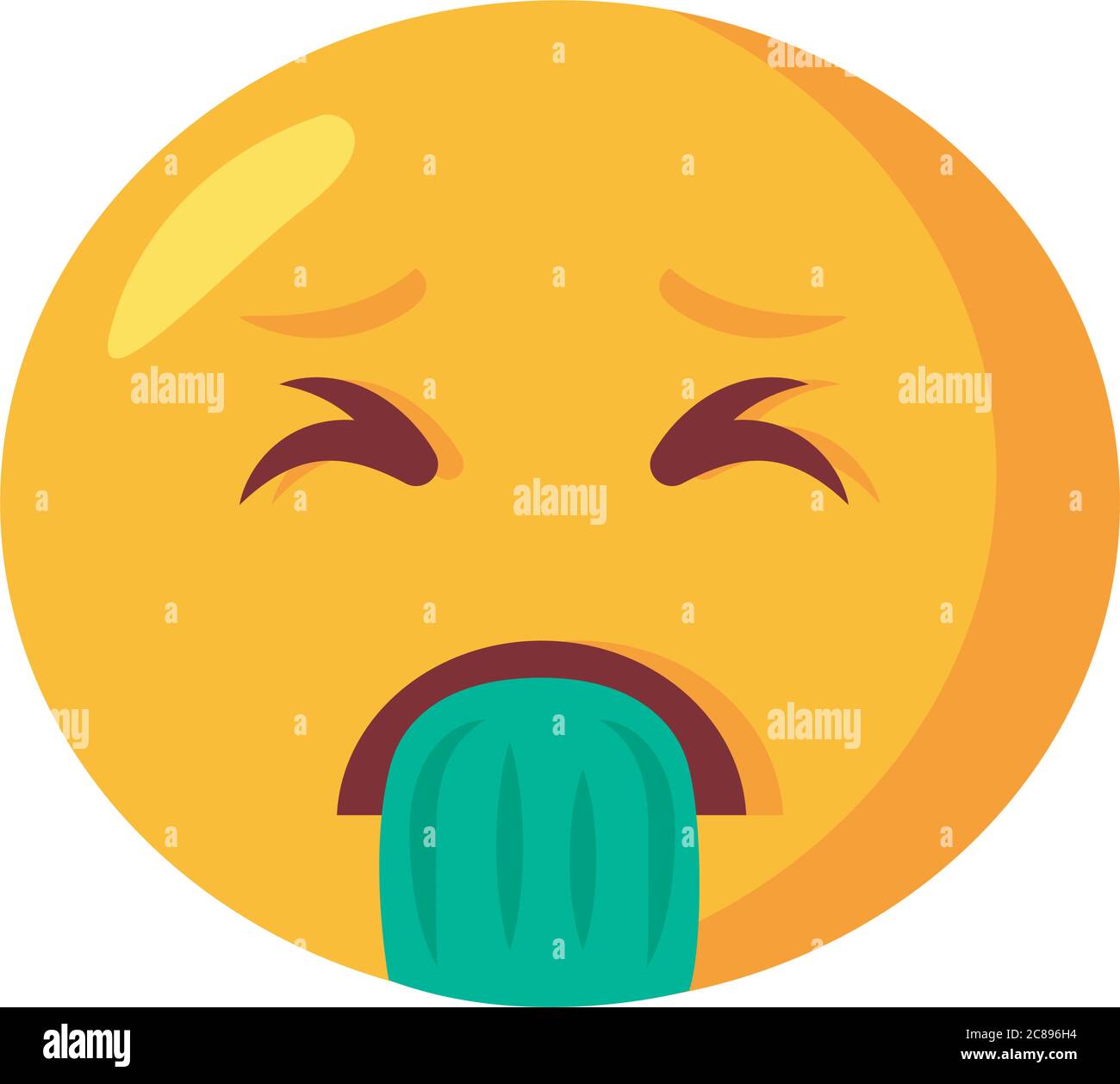 emoji face throwing up flat style icon vector illustration design Stock ...